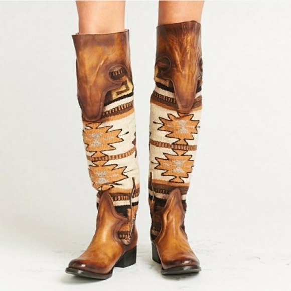 Freebird by Steven | Shoes | Freebird By Steven Sun Boot Cognac Over The Knee Southwestern Boots ...